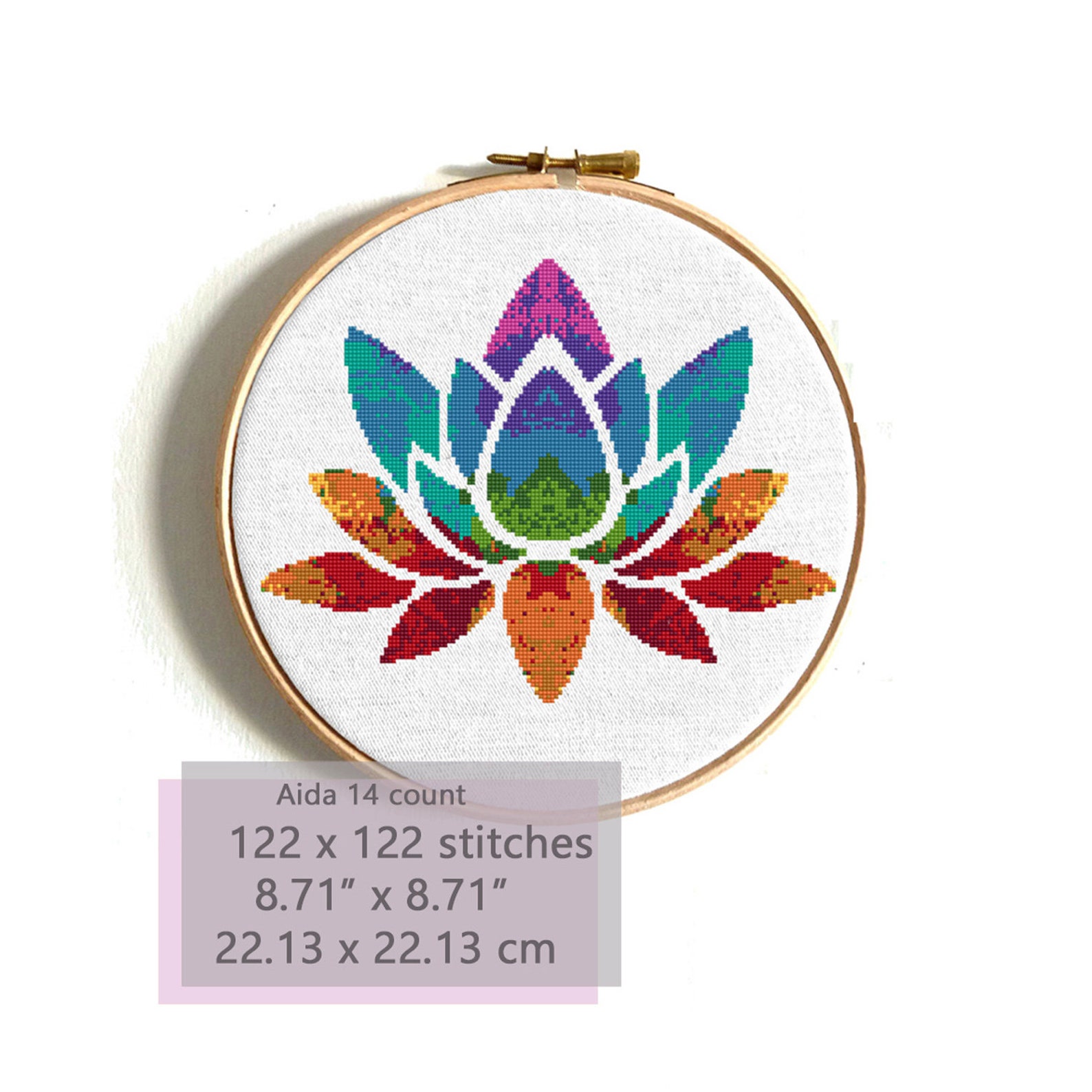 Lotus Cross Stitch Patterns Modern Cross Stitch Mandala - Etsy