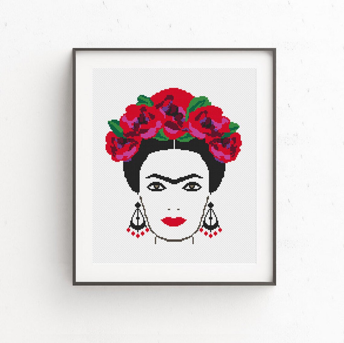 Frida Kahlo Cross Stitch Pattern Modern Cross Stitch Rose - Etsy