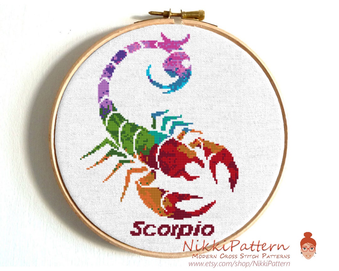 SCORPIO Cross Stitch Pattern Zodiac Horoscope Cross Stitch Modern Cross ...