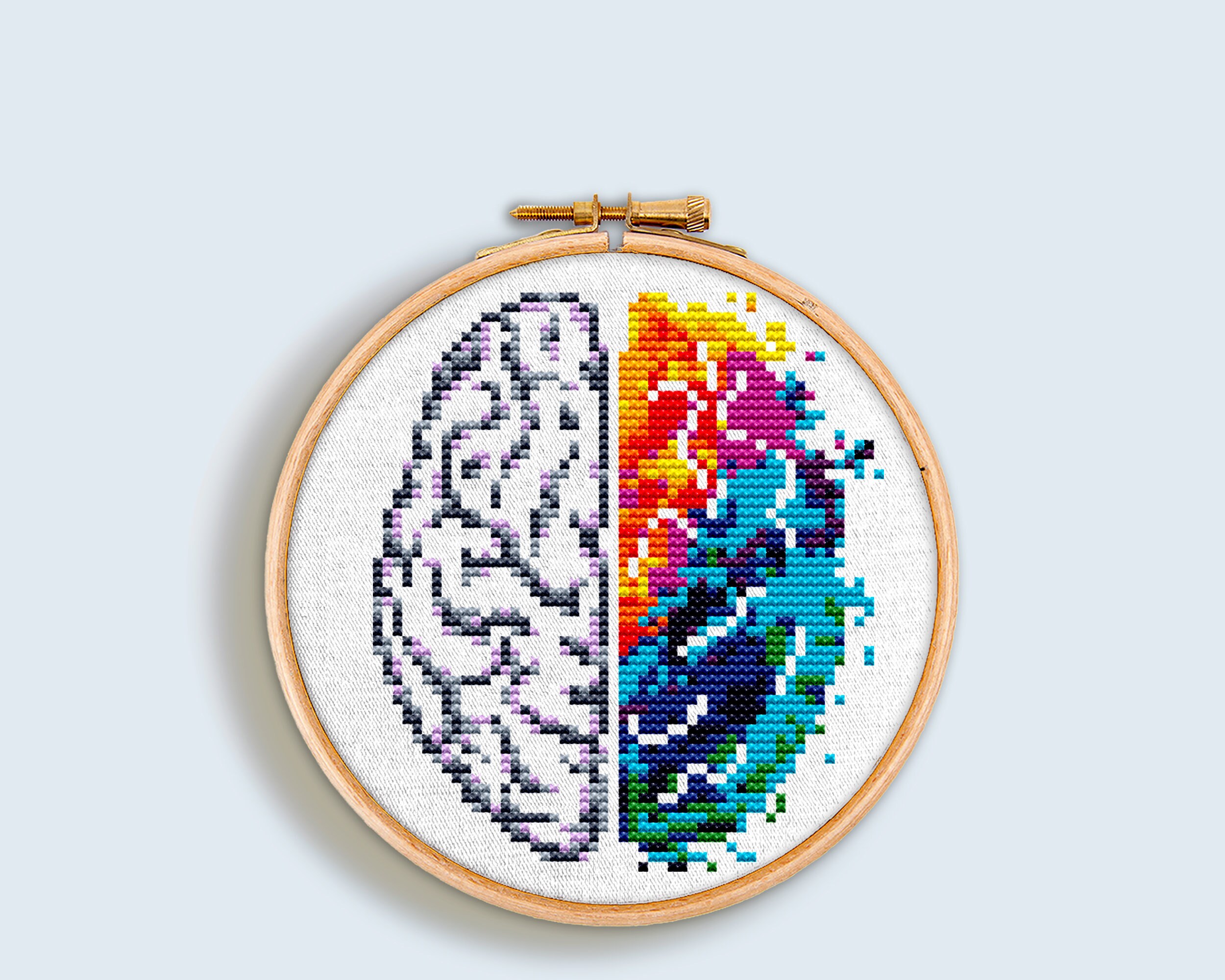 Brain Mini Cross Stitch Pattern Anatomy Cross Stitch Funny | Etsy