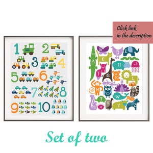 Baby Cross Stitch Pattern Numbers Chart Counted Cross Stitch Nursery ...