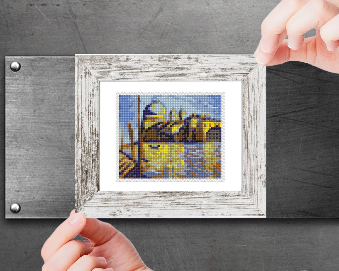 Mini Cross Stitch Pattern Modern Tiny Art Grand Canal by Claude Monet ...