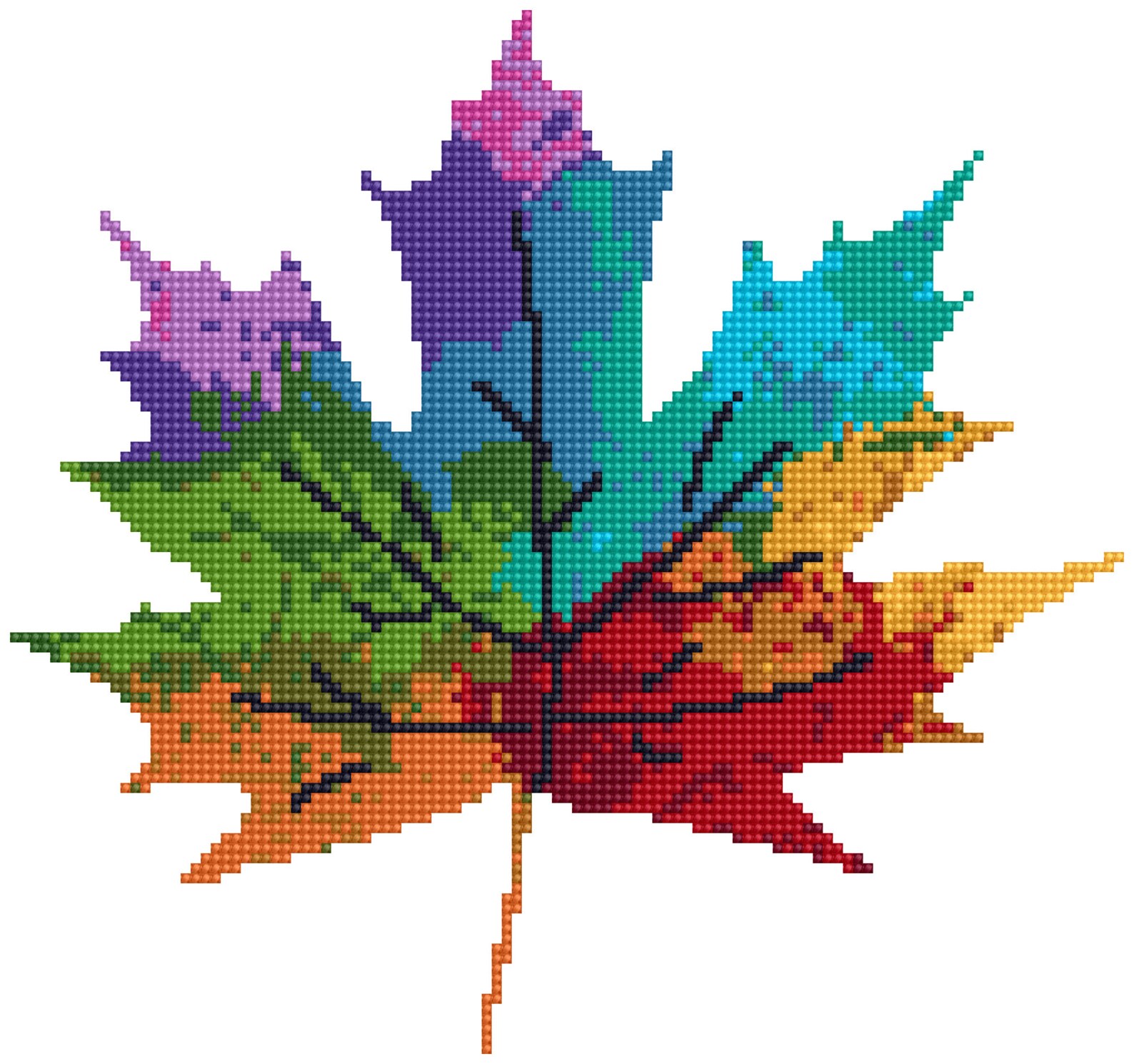 Leaf Cross Stitch Pattern Watercolor Maple Leaf Cross Stitch - Etsy