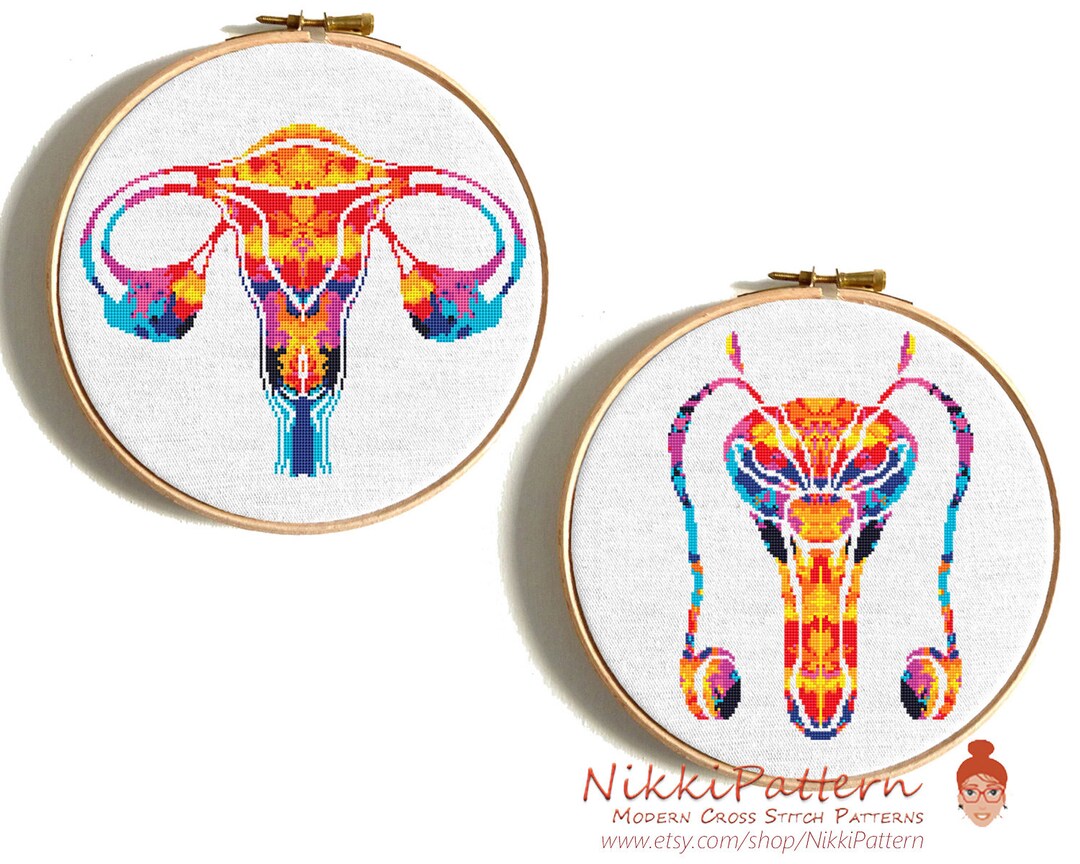 Reproductive System Cross Stitch Pattern, Female Ovary, Human ...