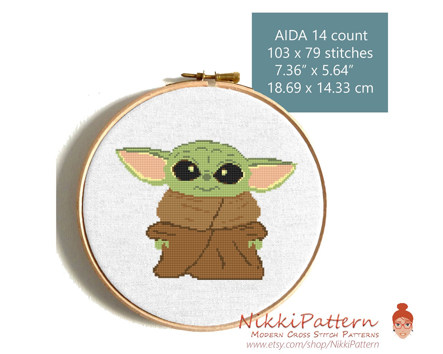 Green Baby Cross Stitch Pattern Easy for Kids Star Fantasy | Etsy