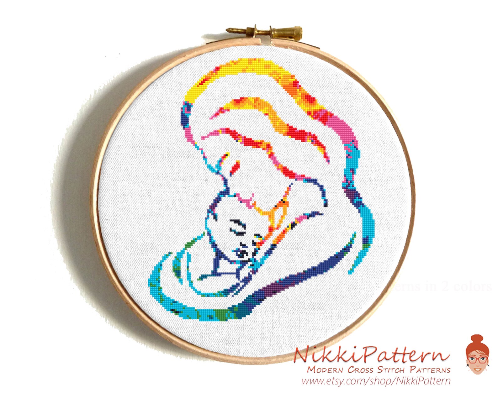 Mother with baby cross stitch pattern Modern cross stitch PDF | Etsy