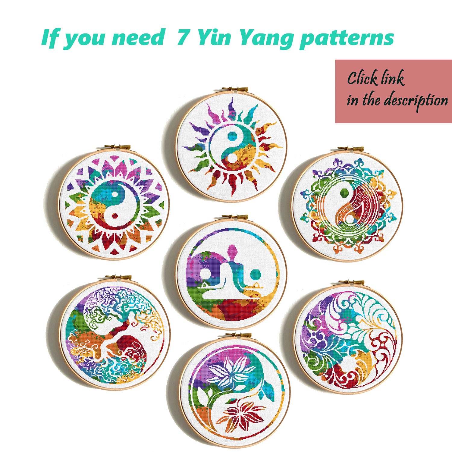 Yin Yang Cross Stitch Pattern Set Modern Cross Stitch Buddha | Etsy