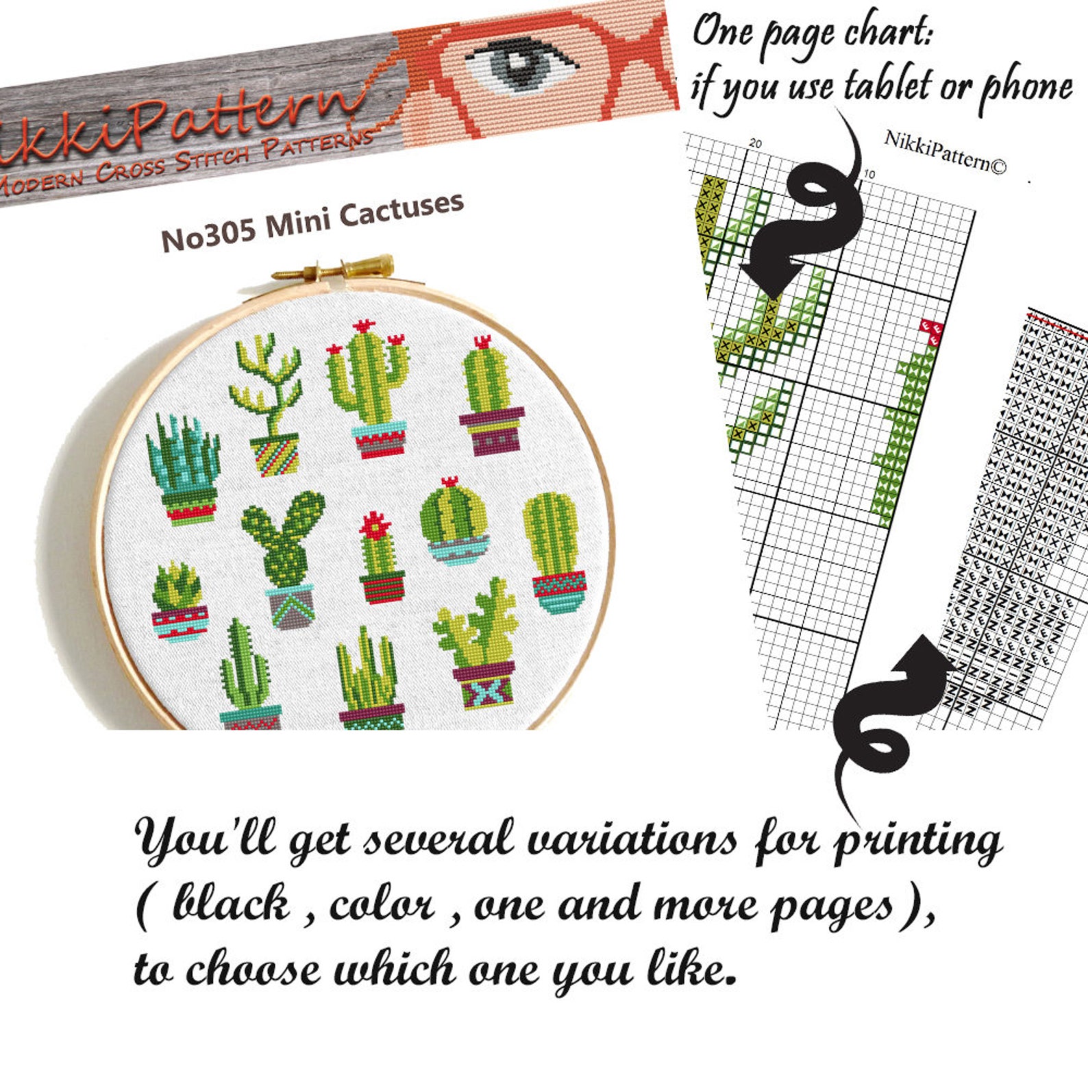 Cactus Cross Stitch Pattern Succulent Cross Stitch Funny Mini - Etsy