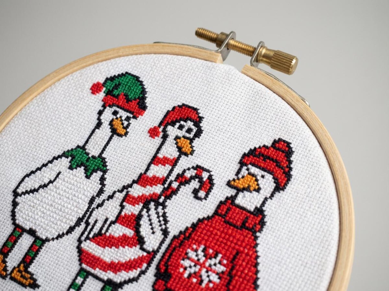 Christmas Geese Cross Stitch Pattern PDF – Funny Holiday Goose ...