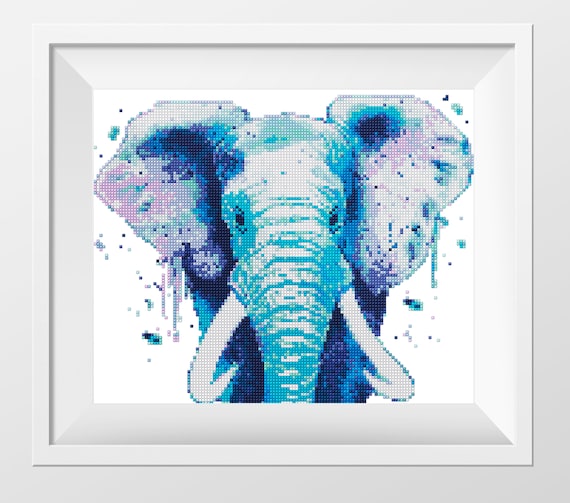 Craft Supplies & Tools Elephant Animal PDF Counted cross stitch pattern ...