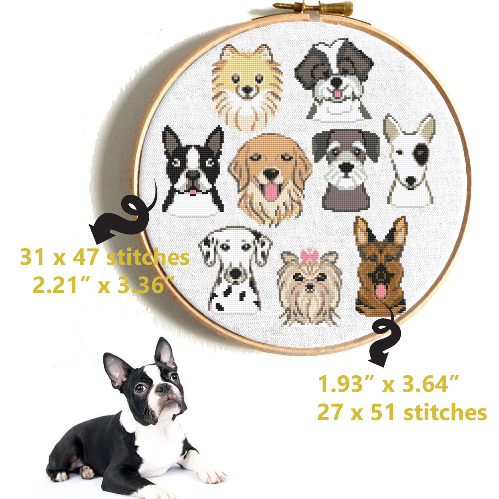 Dogs Cross Stitch Pattern Modern Cross Stitch Animal Cross - Etsy