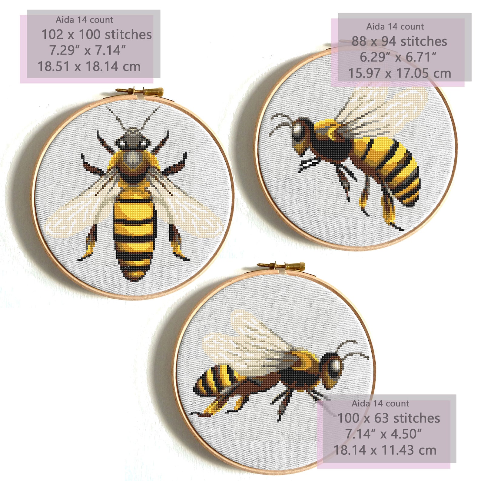 Bee Cross Stitch Pattern Animal Cross Stitch PDF Modern Cross - Etsy