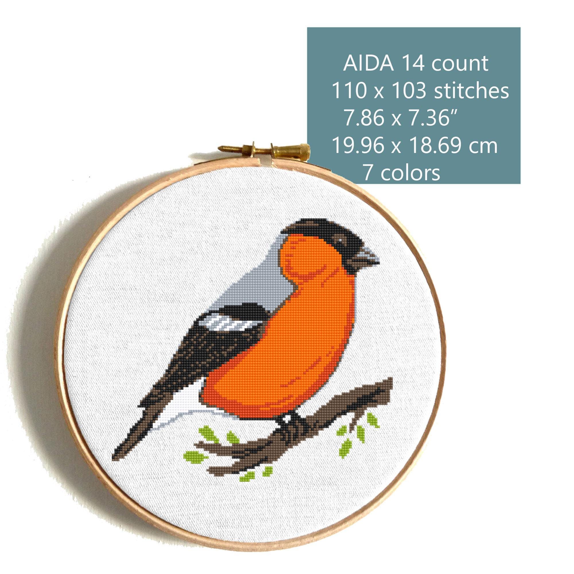 Bird Cross Stitch Patterns, Tiny Songbirds, Set of 7 Small Easy ...