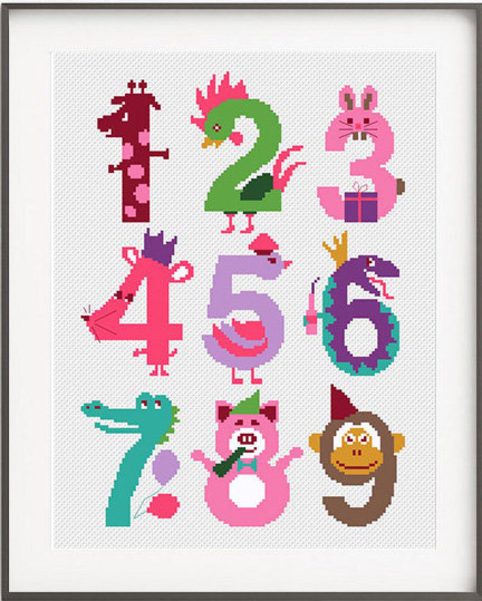 Baby Cross Stitch Pattern Tiny Cross Stitch Numbers Cute - Etsy