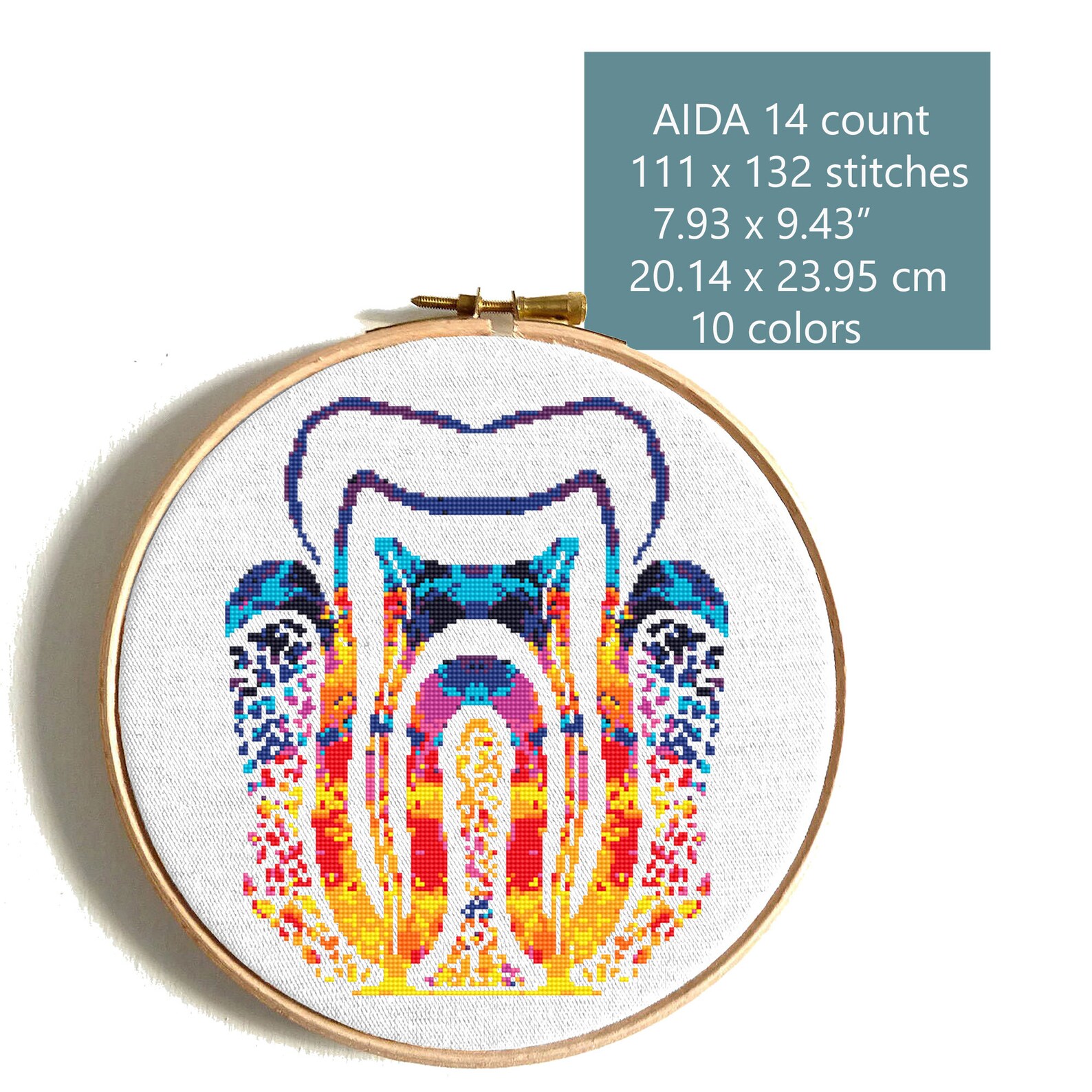 Anatomy cross stitch pattern Human teeth anatomical tooth | Etsy