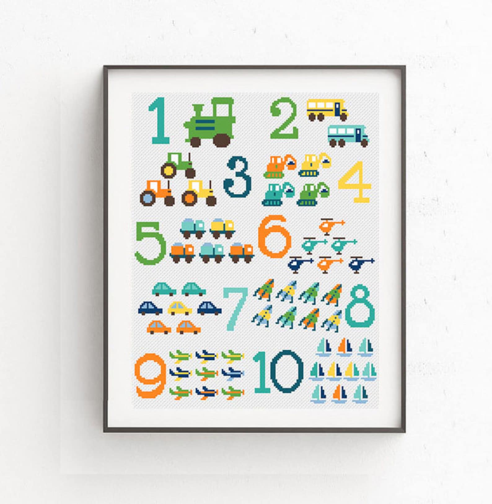 Nursery Cross Stitch Pattern Alphabet Number Set Baby Counted - Etsy ...