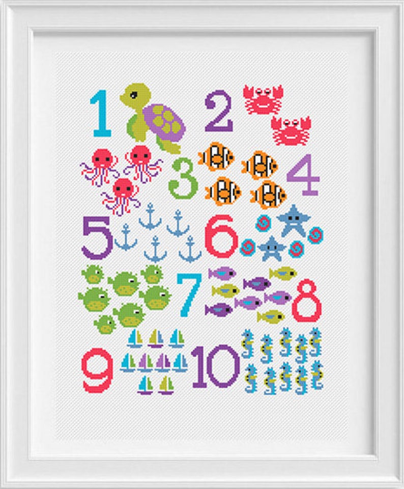 Baby Cross Stitch Pattern Numbers Cross Stitch Nursery Decor - Etsy