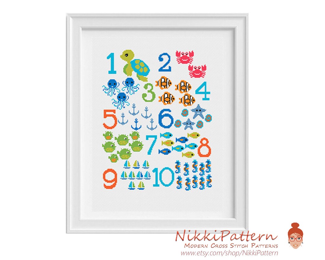 Baby Cross Stitch Pattern Numbers Cross Stitch Nursery Decor - Etsy