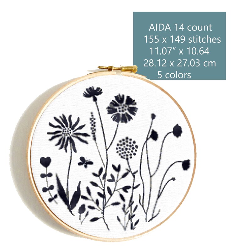 Wildflower Cross Stitch Pattern Wild Flowers Dandelion Counted | Etsy