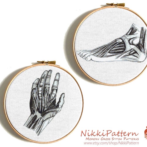 Anatomy Cross Stitch Pattern Foot Cross Stitch Funny Counted - Etsy