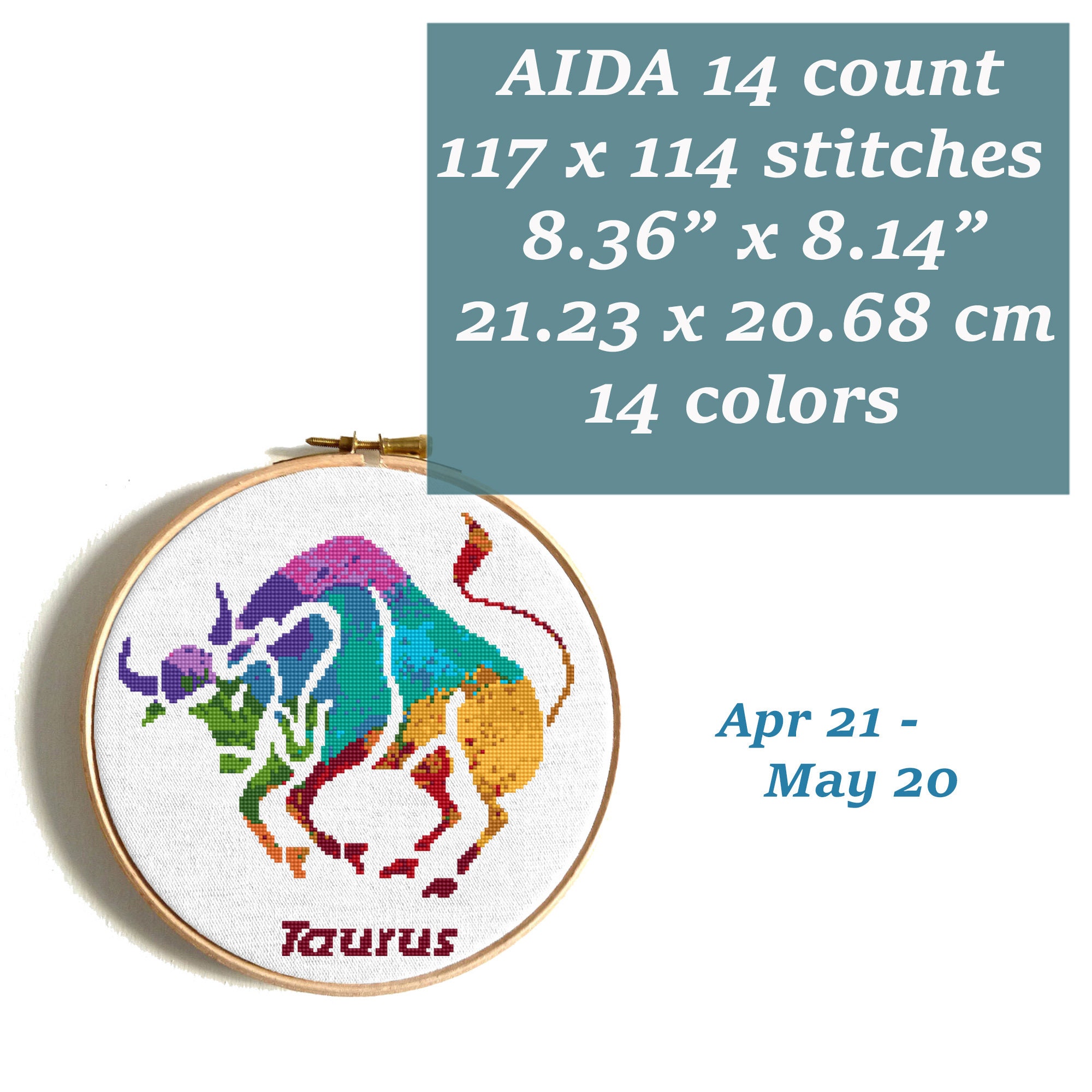 TAURUS Cross Stitch Pattern Zodiac Horoscope Cross Stitch | Etsy