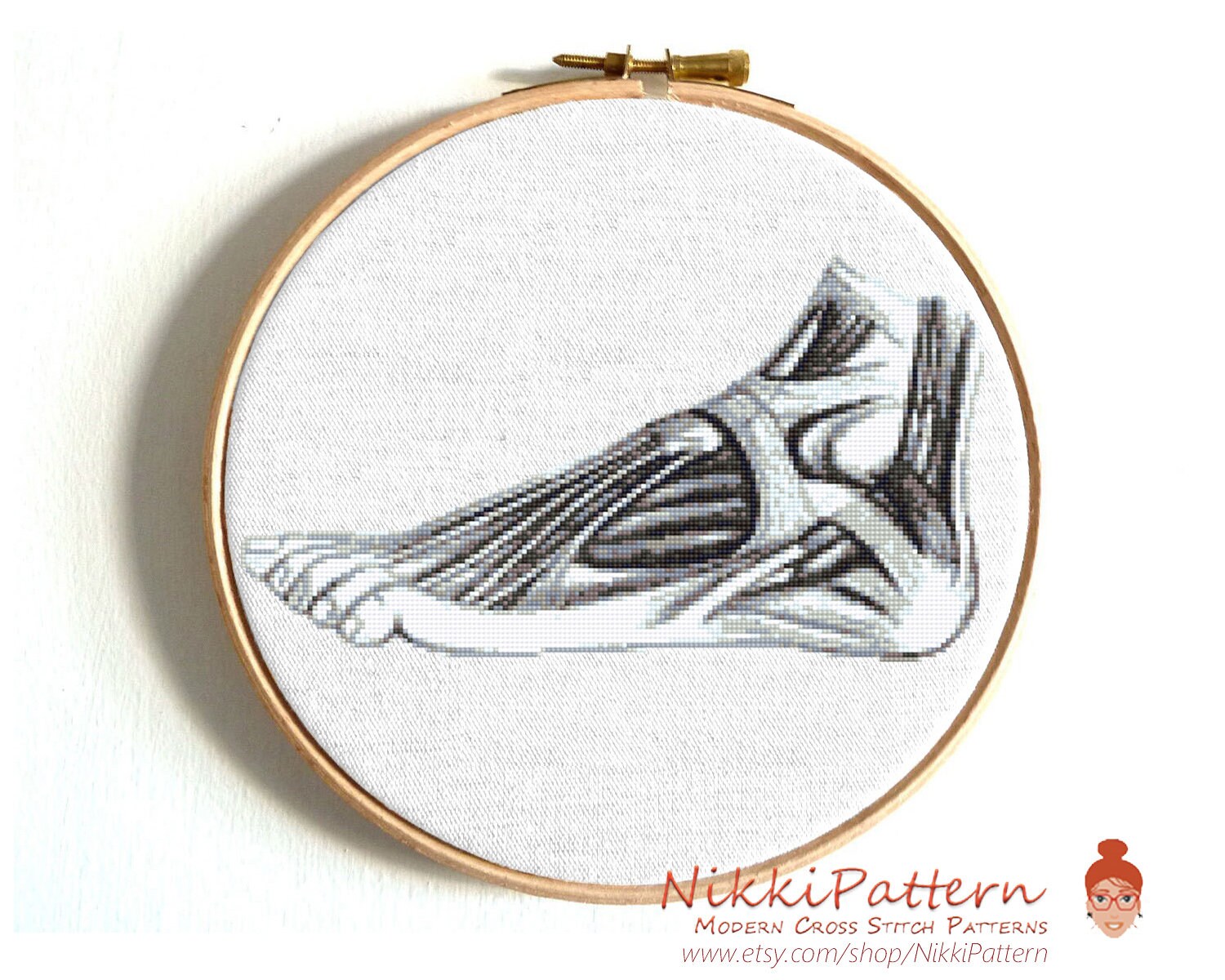 Anatomy cross stitch pattern Foot cross stitch Funny counted | Etsy