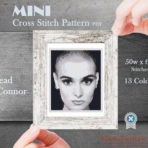 Sinead O’connor Mini Cross Stitch Pattern | Small Portrait Embroidery ...