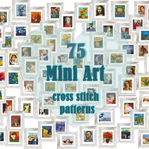 Set of 75 Mini Art Cross Stitch Patterns Mini Masterpieces - Etsy Canada