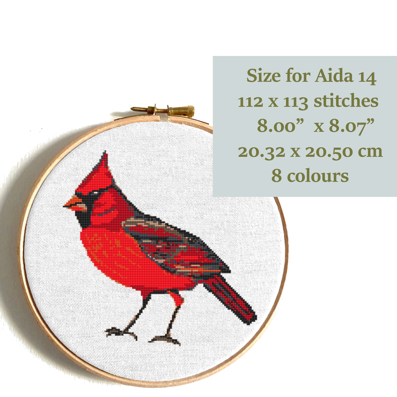 Red Cardinal Cross Stitch Pattern Christmas Birds Modern Cross - Etsy
