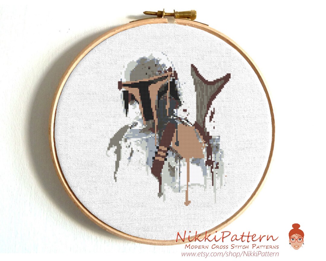 Movie Star Fan Art Cross Stitch Pattern Manda Modern Watercolor ...