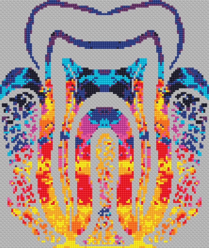 Anatomy cross stitch pattern Human teeth anatomical tooth | Etsy