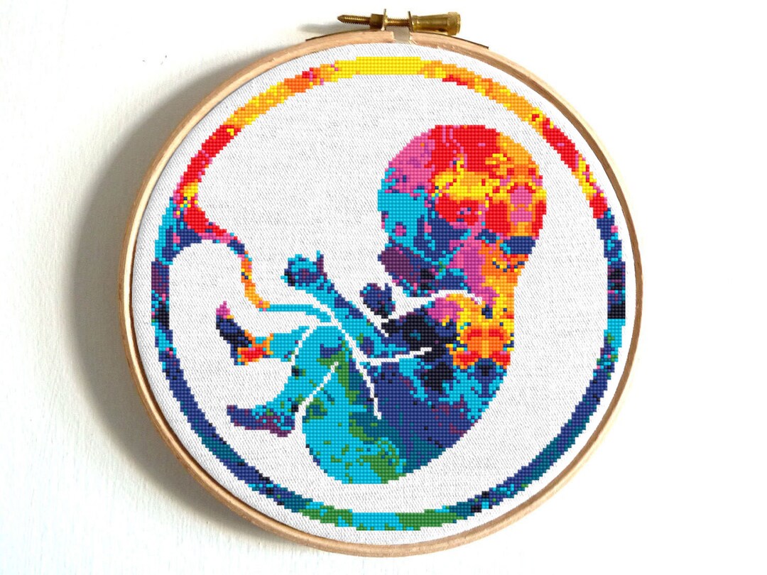 Embryo Cross Stitch Pattern Anatomy Cross Stitch Female Reproductive ...