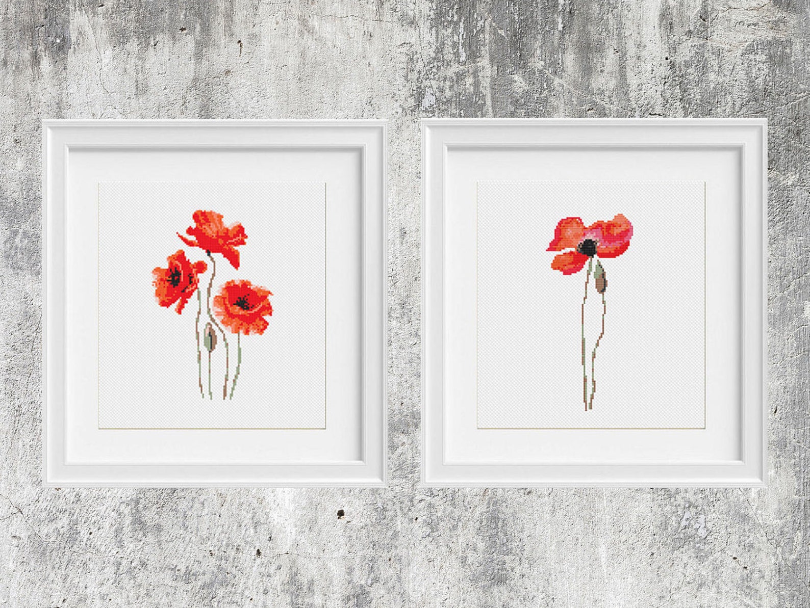 Floral Cross Stitch Pattern PDF Cool Cross Stitch Wonderful | Etsy