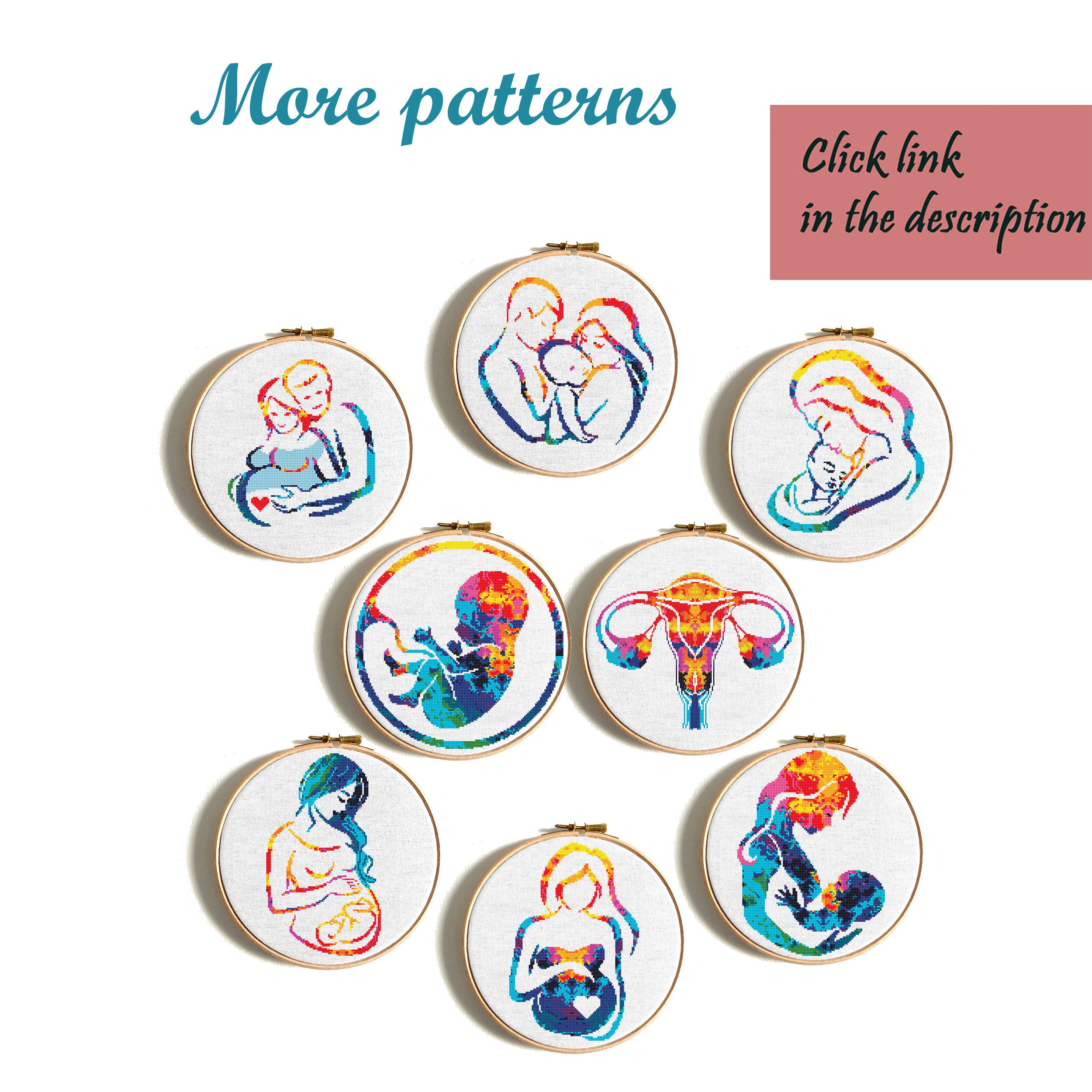 Mother With Baby Cross Stitch Pattern Modern Cross Stitch PDF | Etsy