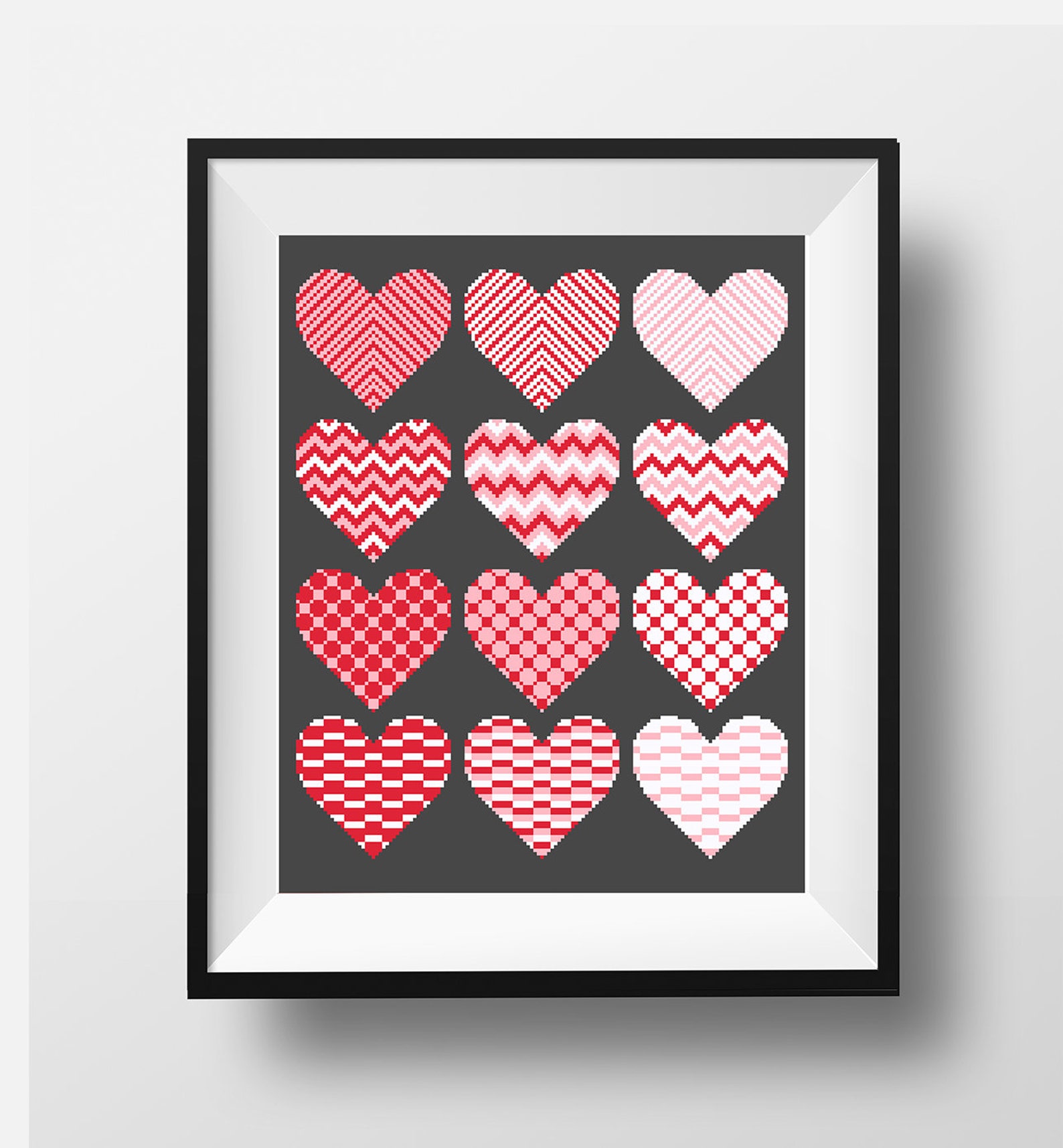 Christmas Hearts Cross Stitch Pattern Heart Cross Stitch PDF - Etsy