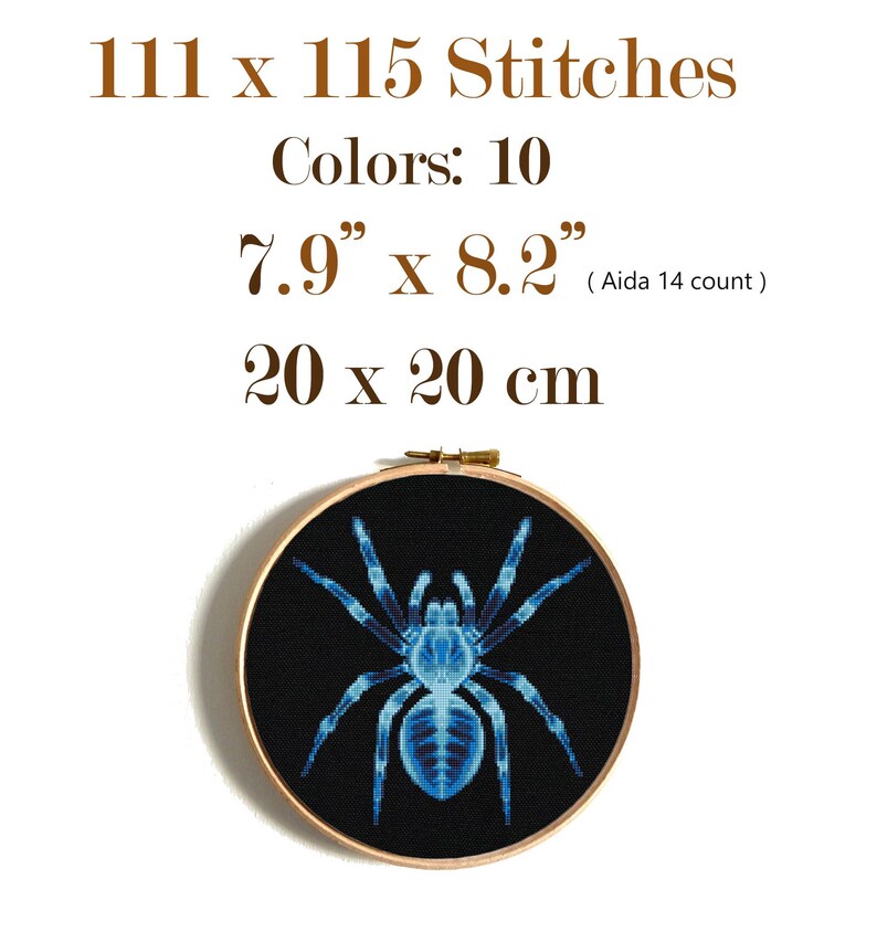 Funny Spider X-ray Cross Stitch Pattern, Spooky, Scary, Terrifying and ...