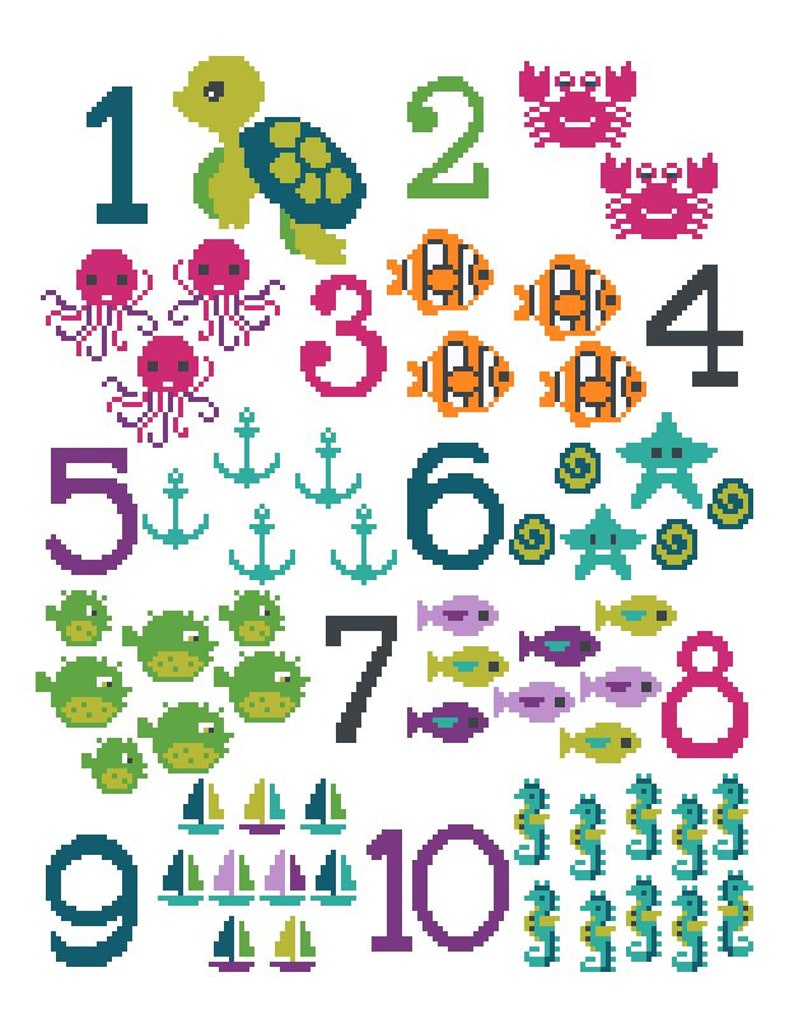 Baby Cross Stitch Pattern Numbers Cross Stitch Nursery Decor - Etsy
