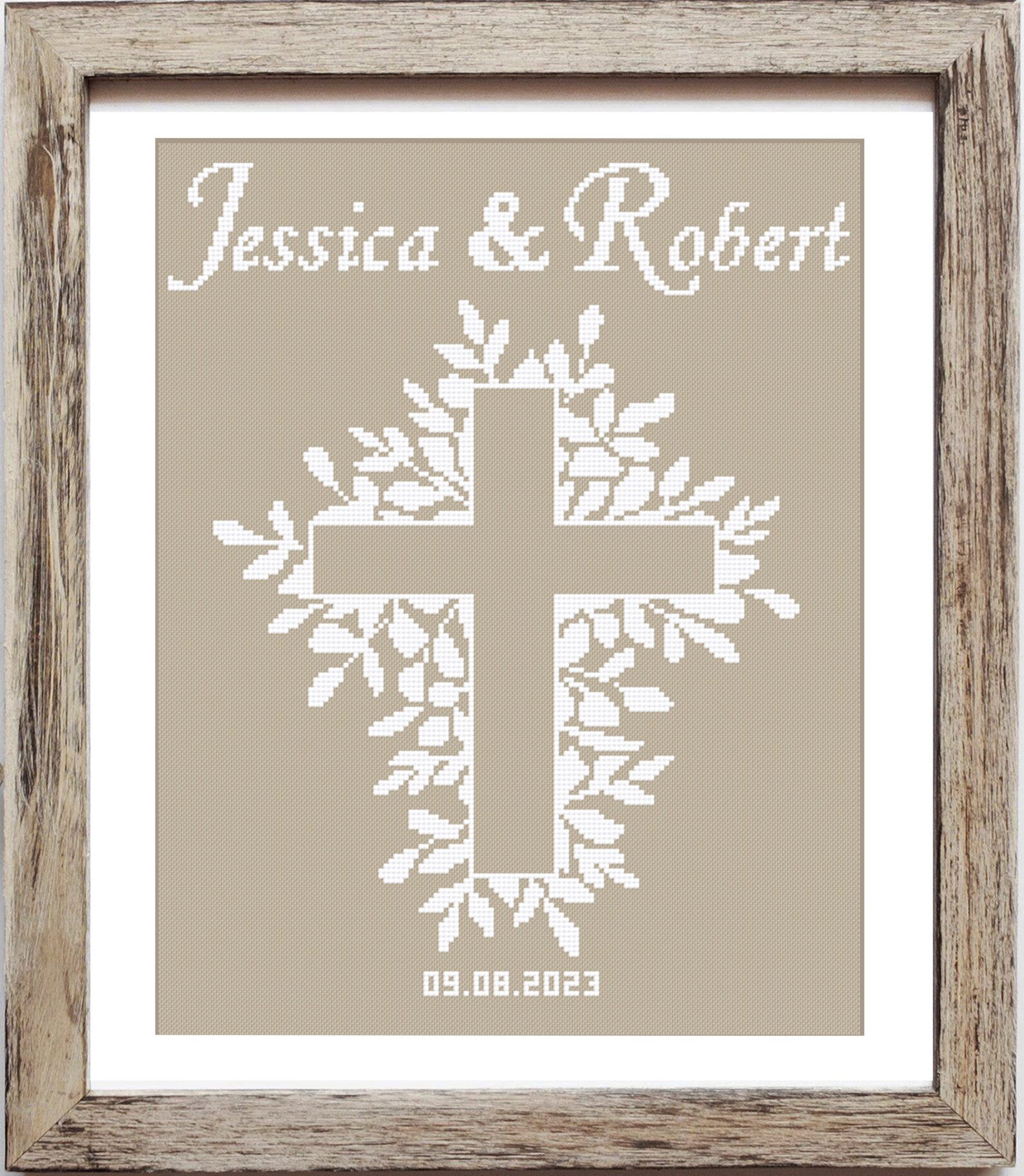 Wedding Cross Cross Stitch Pattern Personalized Counted Cross Stitch ...