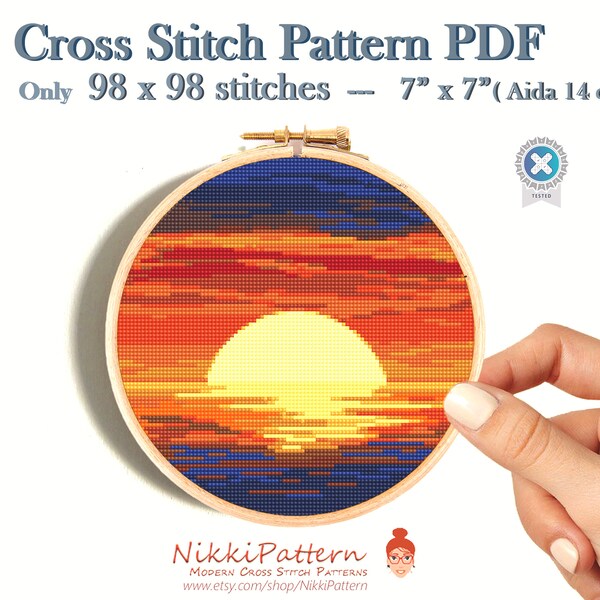 Sunrise Cross Stitch - Etsy