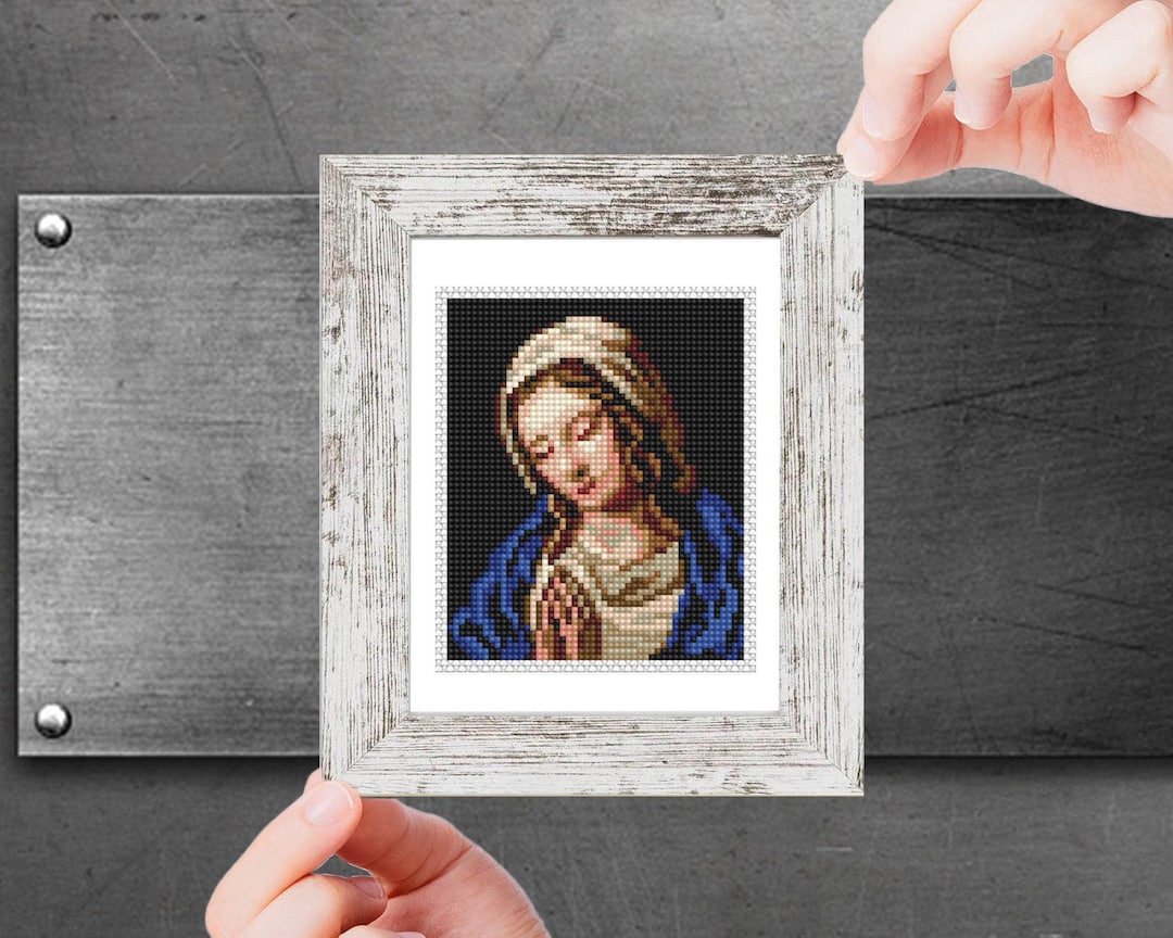 Mini Art Cross Stitch Patterns, Mini Masterpieces Virgin Mary in Prayer ...