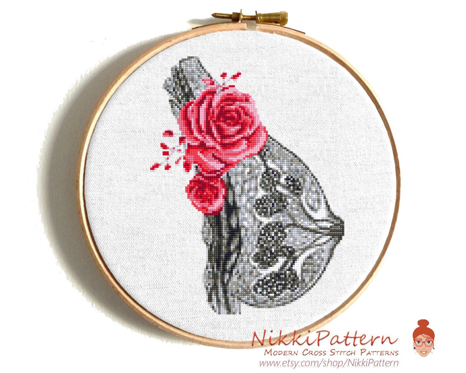 Floral Breast Anatomy Cross Stitch Pattern, Female Anatomy Art With ...