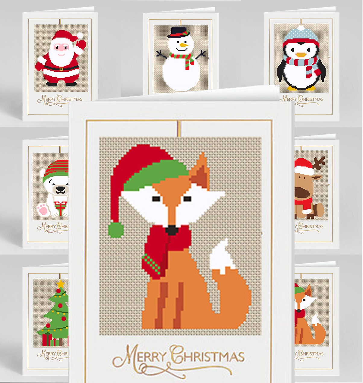 Christmas Cross Stitch Pattern Set Merry Christmas Counted - Etsy Australia