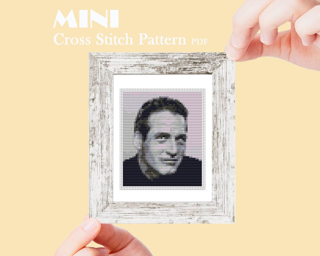 Mini Cross Stitch Pattern, Paul Newman Modern Tiny Portrait, Famous ...