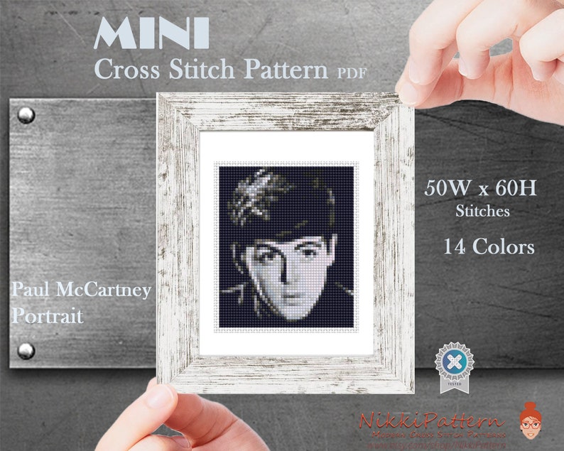 Paul Mccartney Cross Stitch Pattern: Beatles Portrait (digital Download ...