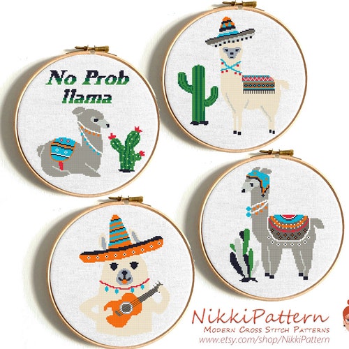 No Drama Llama Cross Stitch Pattern Baby Chart Animals Quote - Etsy