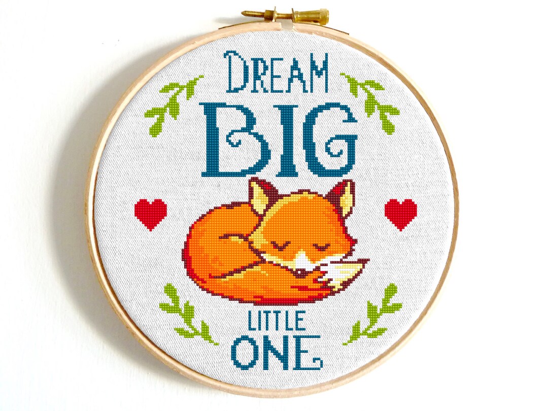Baby Cross Stitch Pattern Fox Cross Stitch Dream Big Little One Easy ...