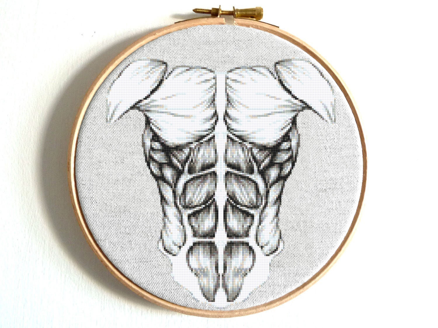 Modern Cross Stitch Pattern Body Art Muscle Cross Stitch Human | Etsy