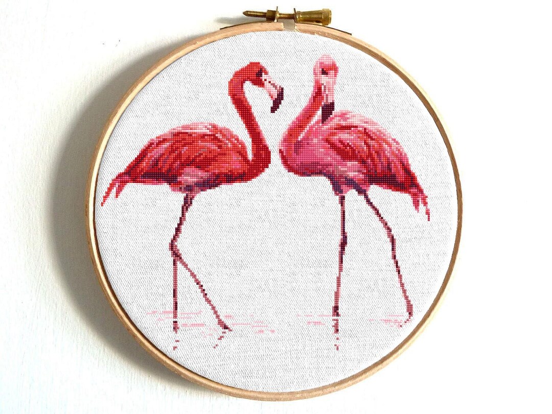 Flamingo Cross Stitch Patterns PDF – Cute Pink Flamingos, Modern Animal ...