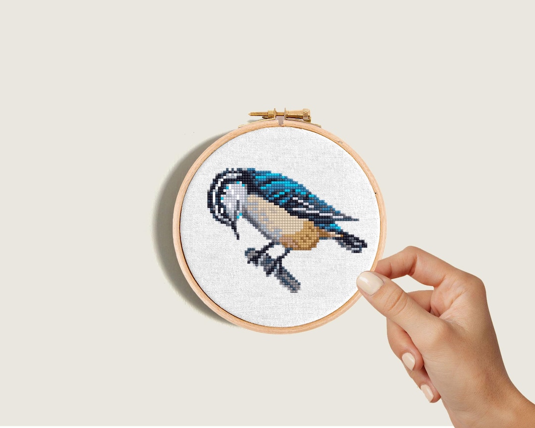 Nuthatch Cross Stitch Pattern PDF, Mini Woodland Bird, Easy Counted ...