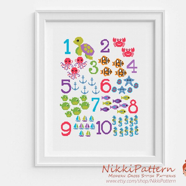 Cross Stitch Numbers Pattern - Etsy